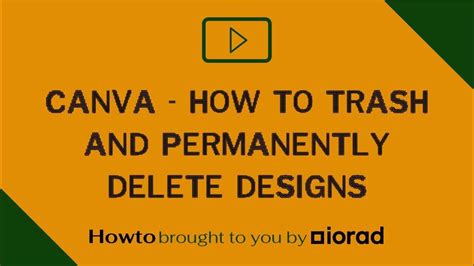 Canva How To Trash And Permanently Delete Designs Youtube