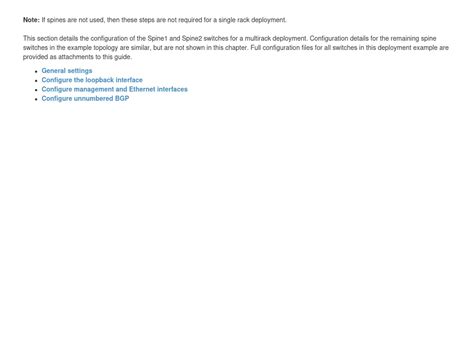 Spine Switch Configuration Dell Technologies Enterprise Sonic For