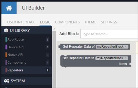 Repeaters Backendless Ui Builder Developer Guide