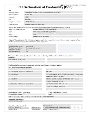 Declaration Of Conformity Template PDF Complete With Ease AirSlate SignNow