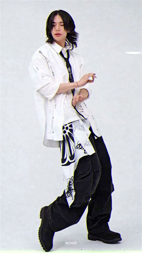 Hyunjin Skz Hyunjin Streetwear Hyunjin Outfit Inspired Hyunjin Standing