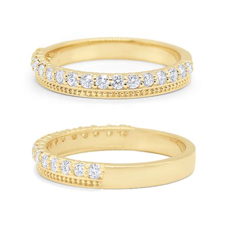 14k Gold And Diamond Stack Ring