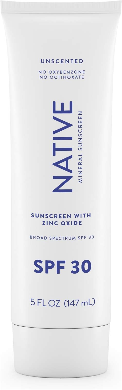 Native Sunscreen Spf 30 Zinc Oxide Dermatologist Tested