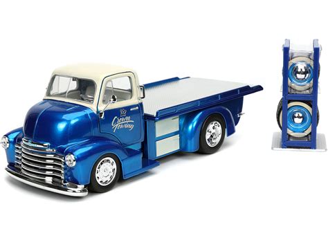 Buy 1952 Chevy Coe Flatbed Tow Truck Crown Towing Candy Blue And Cream