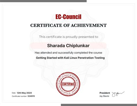New Certification On Kali Linux By Ec Council Sharada Chiplunkar Posted On The Topic Linkedin