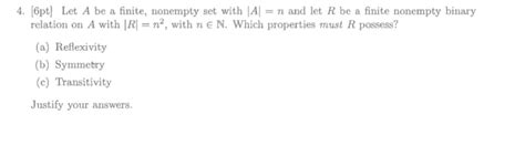 Solved Let A Be A Finite Nonempty Set With A N And Let Chegg Com