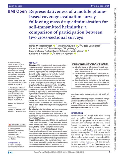 Pdf Representativeness Of A Mobile Phone Based Coverage Evaluation