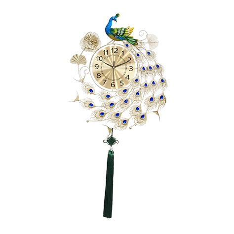 3d Peacock Wall Clock Modern Large Wall Clock For Living Room Farmhouse