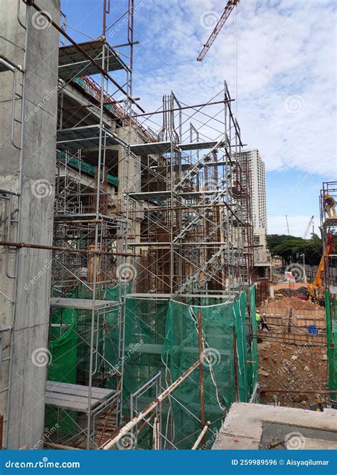 Falsework Work At The Construction Site It Consists Of Temporary Structures Used In