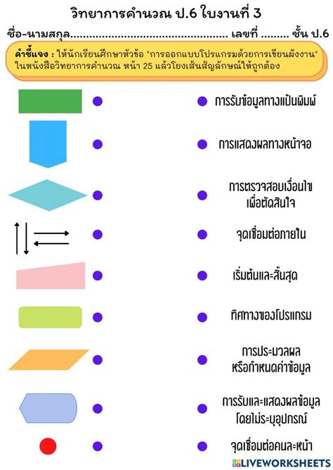 วิทยาการคำนวณ ป 6 Online Worksheet Science Coding Save