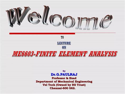 Finite Element Analysis UNIT 3 PPT