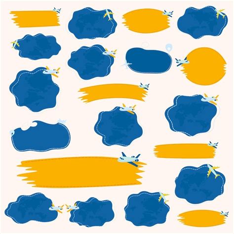 Premium Vector Shape With Plane Collection