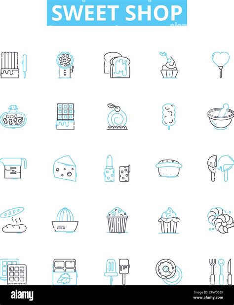 Sweet Shop Vector Line Icons Set Candy Confectionery Chocolates