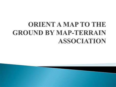 SOLUTION Orient A Map To The Ground By Map Terrain Studypool