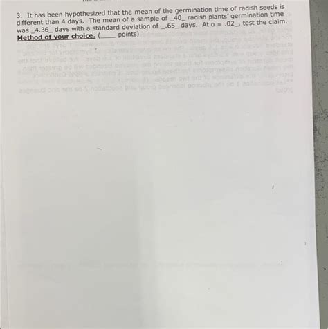 Solved 3 It Has Been Hypothesized That The Mean Of The