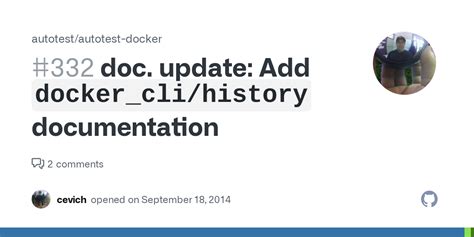 doc update add ``docker cli history`` documentation · issue 332