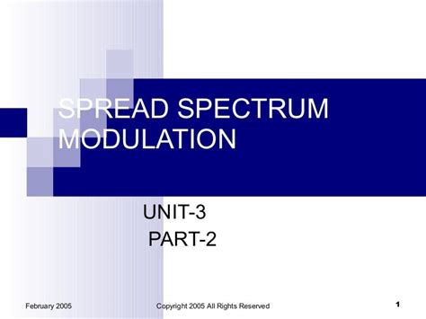 Spread Spectrum Modulation