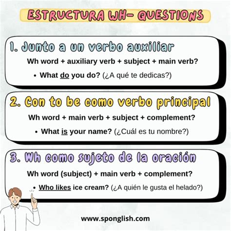 Wh Questions Cómo usar cada una ejemplos y estructura