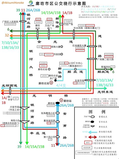 廊坊公交廊坊市区公交线路绕行走向示意图 哔哩哔哩