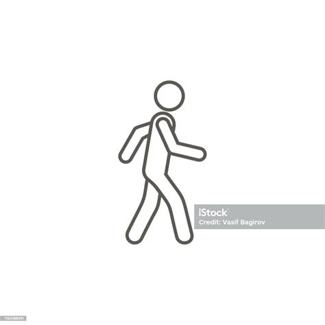 남자 걷는 벡터 아이콘입니다 지도 및 탐색 개념에서 간단한 요소 그림입니다 남자 걷는 벡터 아이콘입니다 부동산 개념 벡터 그림입니다 보행자에 대한 스톡 벡터 아트 및 기타