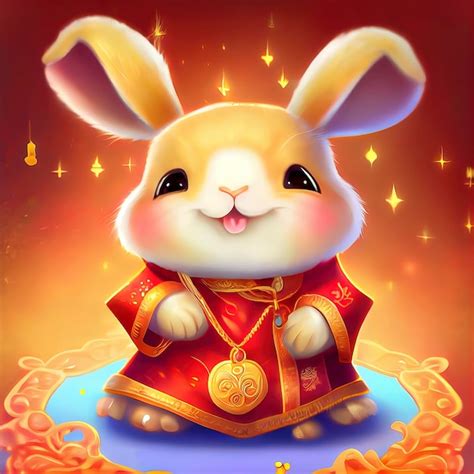 Premium Photo Cute Rabbit With Chinese Costume