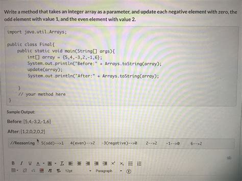 Solved Write A Method That Takes An Integer Array As A Chegg Com