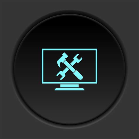 Dark Button Icon Configuration Desktop Button Banner Round Badge Interface For Application