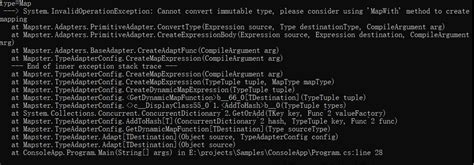 Mapping A Class With Only Readonly Properties Throws An Exception