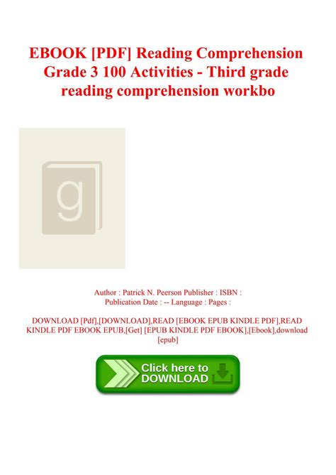 Ebook [pdf] Reading Comprehension Grade 3 100 Activities Third Grade Reading Comprehension