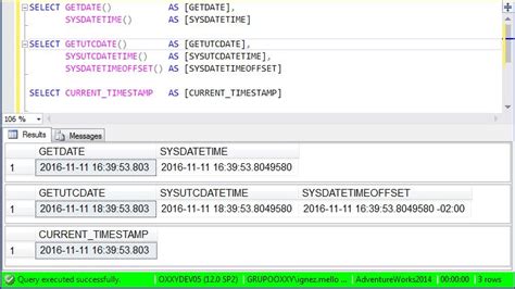 Funções de data e hora no SQL Server
