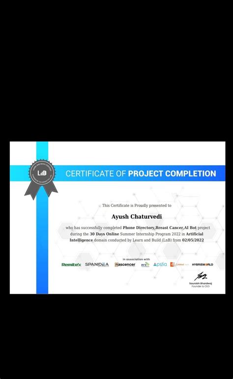 Ayush Chaturvedi On Linkedin Internship Learnandbuild Techinest