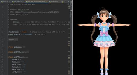 Noesis The Idolmster Ofa Mesh Python Plugin By Mariokart64n On