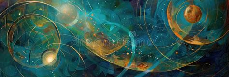 Abstract Formations Resembling Planetary Orbits And Cosmic Trajectories