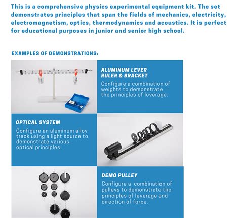Physics Kit For Experimentation And Demonstration