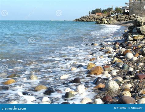 Caspian Beach Stock Image Image Of Gravel Color Horizon 11990931