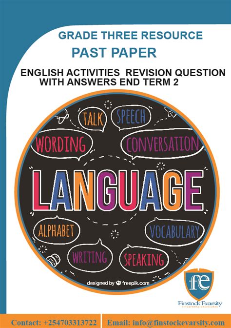 English Activities Grade 3 Revision Questions With Answers Set 3