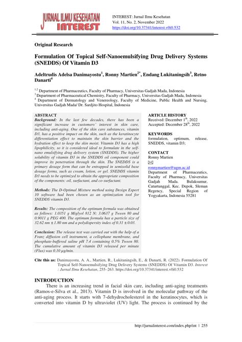 Pdf Original Research Formulation Of Topical Self Nanoemulsifying Drug Delivery Systems
