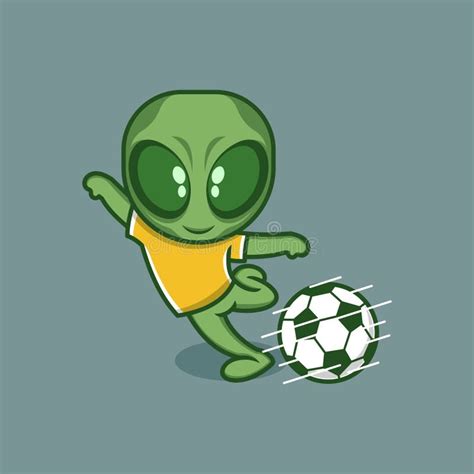 Green Alien Cartoon Playing Soccer Stock Illustrations 18 Green Alien