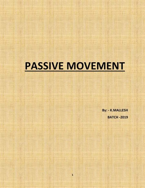 Passive Movement By Mallesh Pdf Passive Movement By Mallesh Pdf
