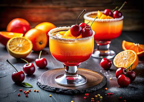 Vibrant Tequila Sunrise Margarita A Stunning Cocktail Photography
