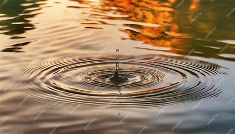 Ripples On Pond Or Lake Water Surface Natural Background Premium Ai