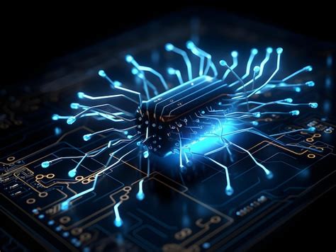 Futuristic Artificial Neuron Concept With Glowing Binary Code