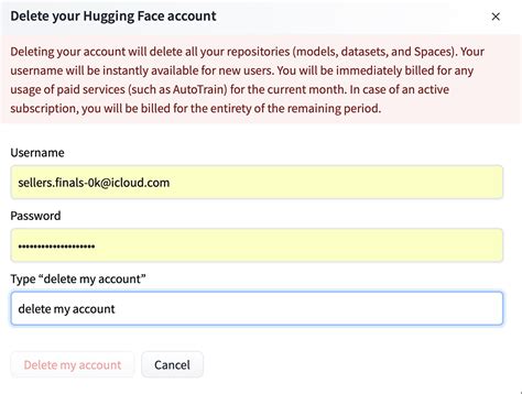 Account Deletion Button Is Greyed Out Beginners Hugging Face Forums