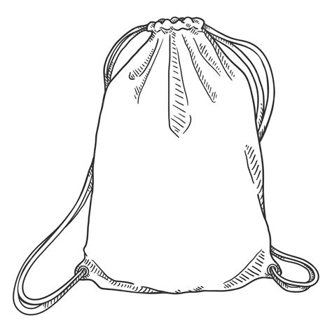 Premium Vector Vector Sketch Drawstring Bag Shoesbag Sports Backpack