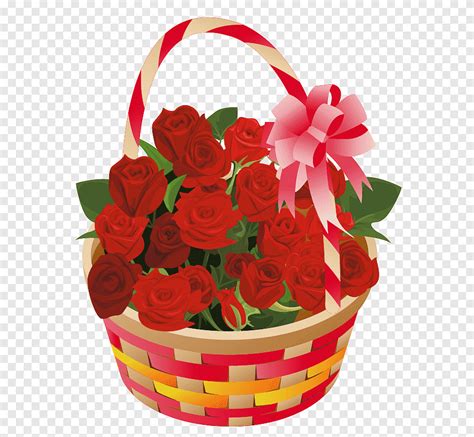 바구니 그림 장미 바구니 장미 바구니에 빨간 장미 사랑 꽃 배열 Png Pngegg