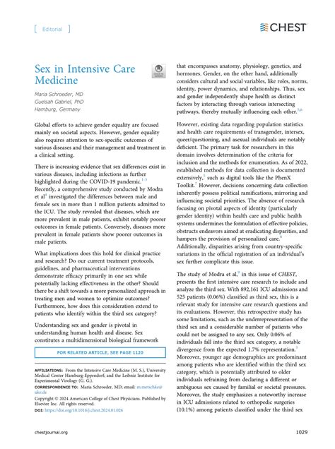 PDF Sex In Intensive Care Medicine