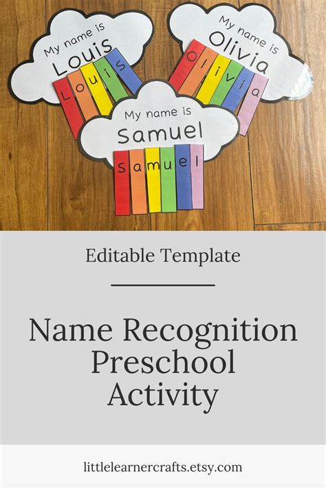 Name Recognition Activities Preschool Name Activity Editable Etsy