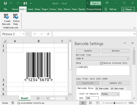 Ean 8 Barcode Excel Add In Free Download Generate Ean 8 Barcode In Excel 2016201320102007