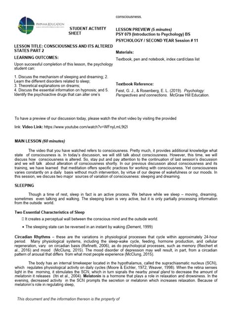 Sas Session 11 Psy079 Intro To Psychology Pdf Sleep Rapid