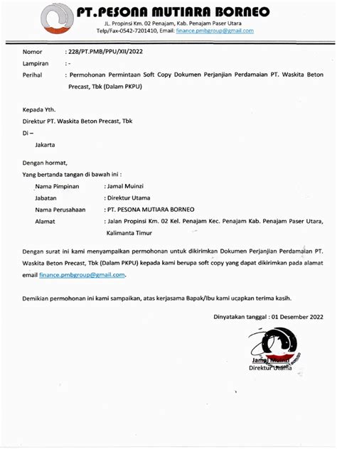 Surat Permohonan Soft Copy Dokumen Pt Waskita20221201 16050893 Pdf